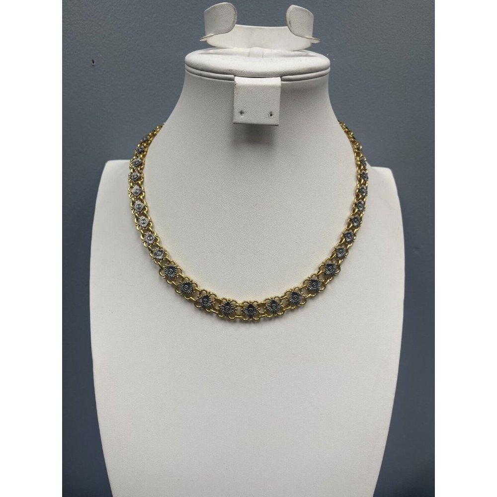 Vintage Look Gold Tone Graduated Chain Link Silver To… - Gem